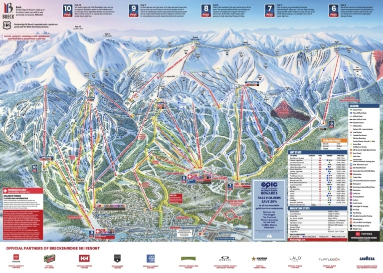 Breckenridge Trail & Ski Map | Hotel Alpenrock Ski Resort